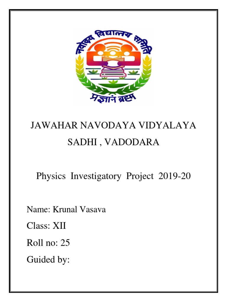 Physics Investigatory ProjeCT | PDF | Prism | Refractive Index