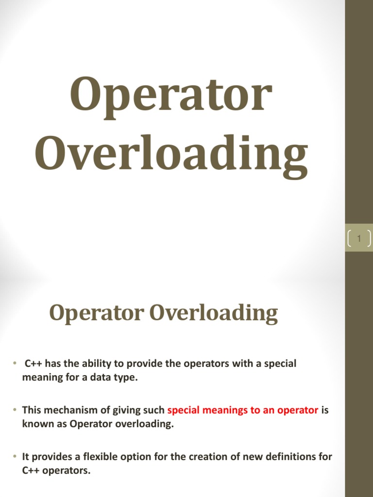 CSE1002 Operator Overloading CPP | PDF | C++ | Method (Computer Programming)