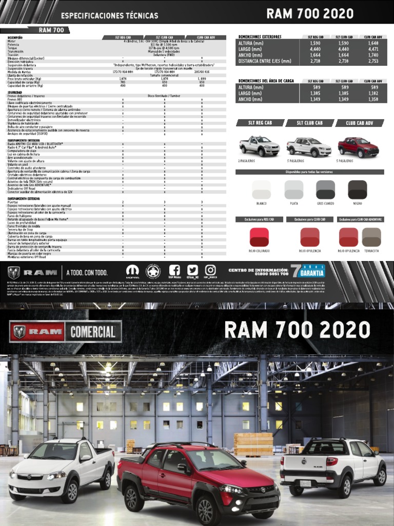 Ficha Técnica Ram 700 2020 | PDF