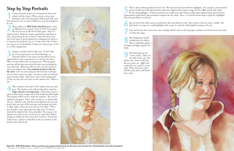 Step by Step Portraits: The Color. Lift Out Color, Using The Thirsty ...