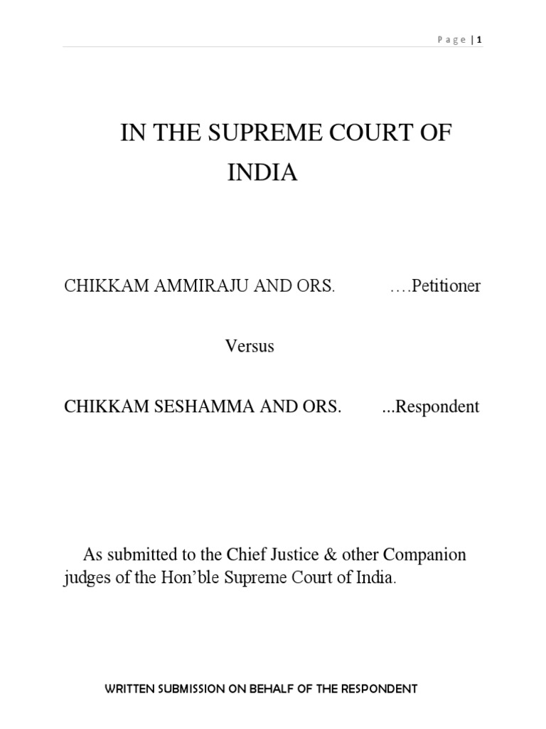 Chikkam Ammiraju v. Chikkam Seshamma | PDF | Law