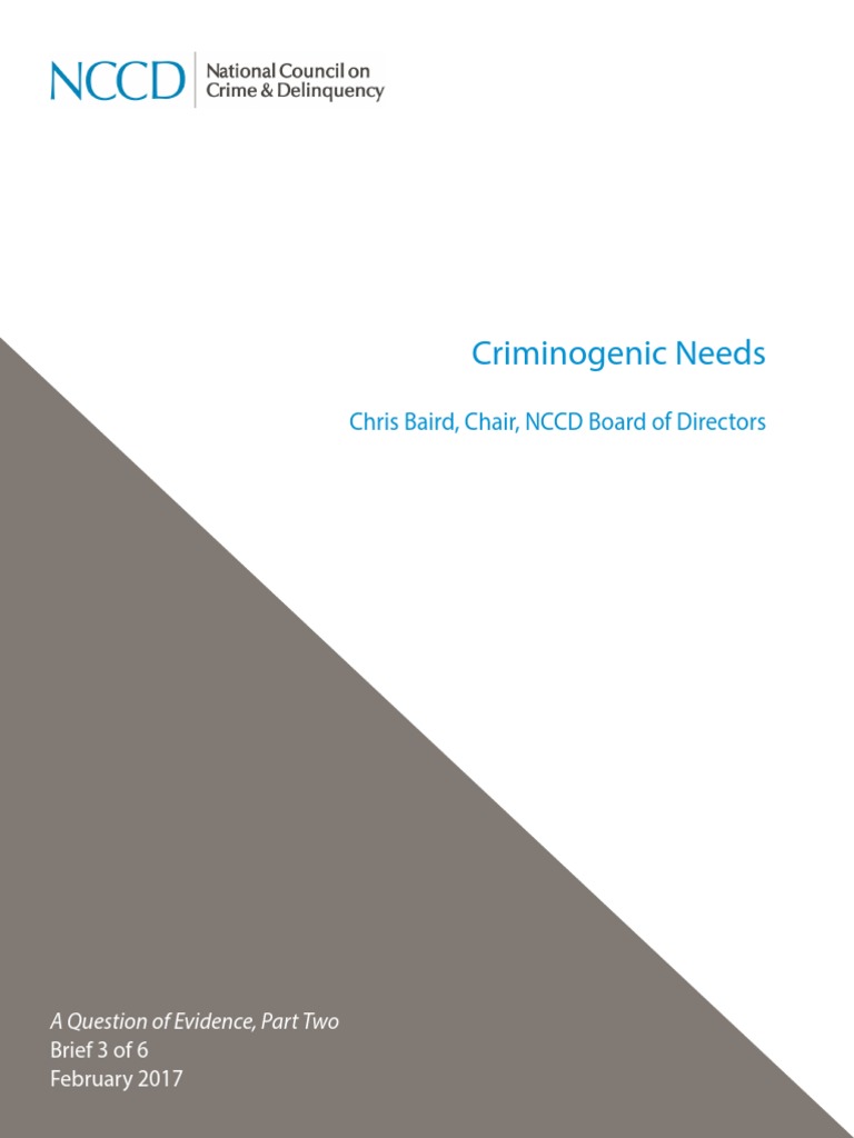 Criminogenic Needs | PDF | Juvenile Delinquency | Causality