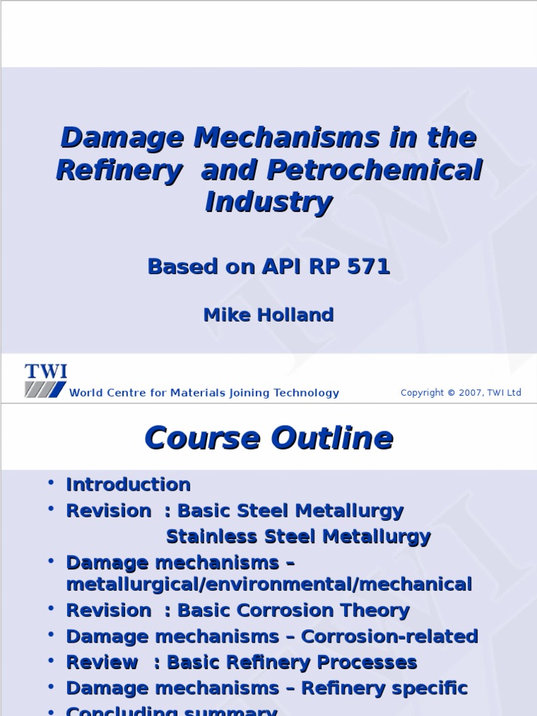 API 571 Section 1 (Revision & Mech. Damage) | PDF | Fatigue (Material ...