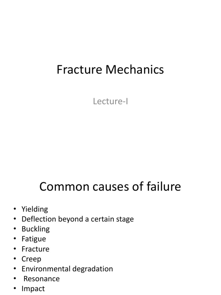 Fracture Mechanics: Lecture-I | PDF | Fracture | Fracture Mechanics