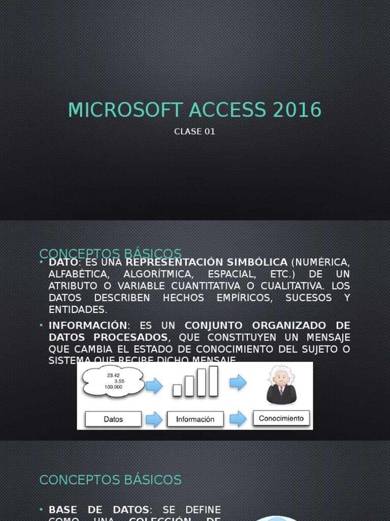 Clase 01 - Access 2016 | PDF | Tabla (base de datos) | Objeto (informática)