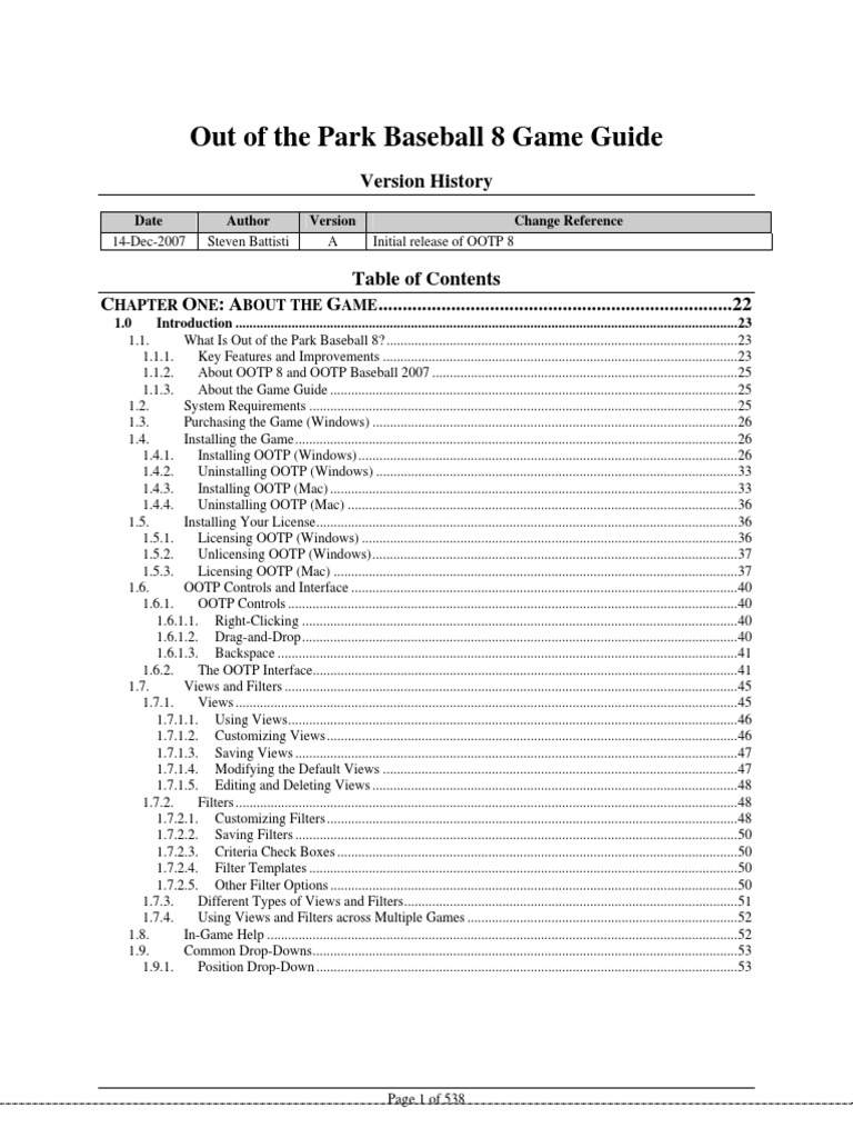 OOTP Baseball 8 Game Guide | PDF | Mac Os | Microsoft Windows