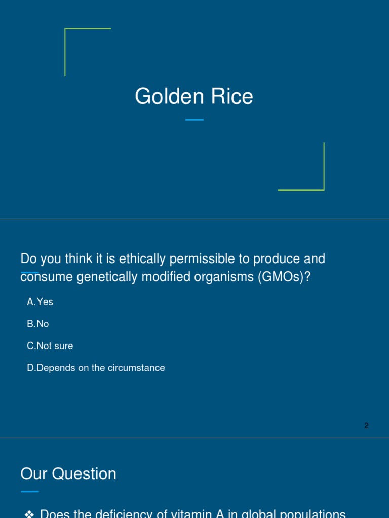 Golden Rice Genetic Presentation | PDF | Genetically Modified Organism ...
