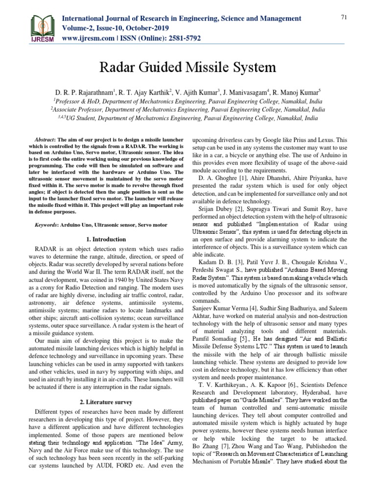 Radar Guided Missile System | PDF | Radar | Missile