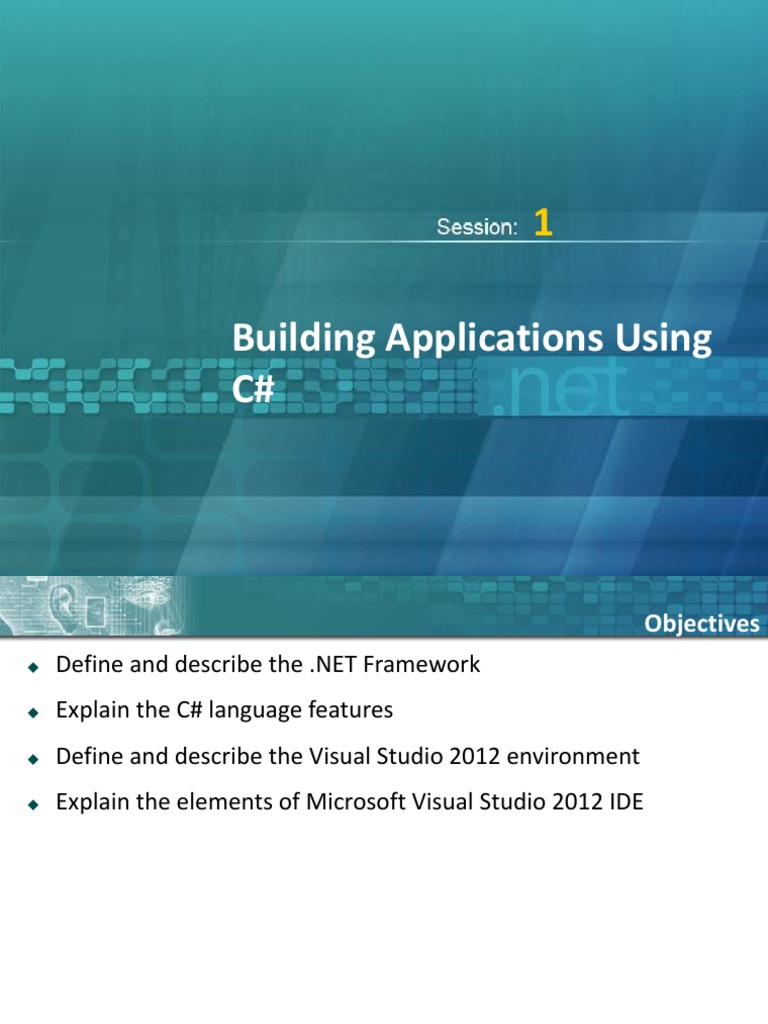 Session 01 | Download Free PDF | Microsoft Visual Studio | C Sharp (Programming Language)