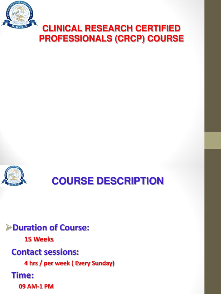 CRCP Course Details and Certification Guide | PDF | Career & Growth ...