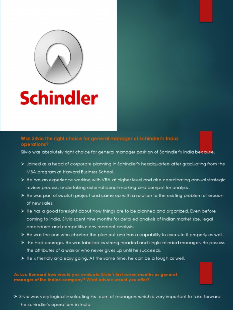 SchindlerHR Case | PDF | Strategic Management | Business Economics