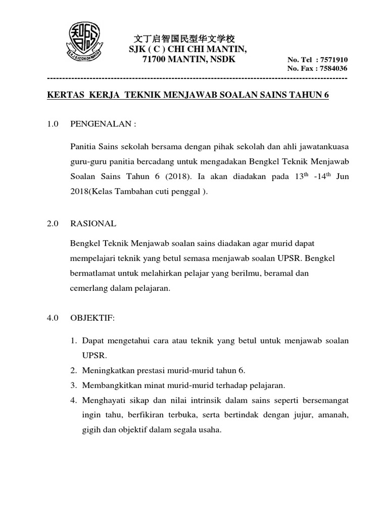 KERTAS KERJA Bengkel Teknik Menjawab | PDF