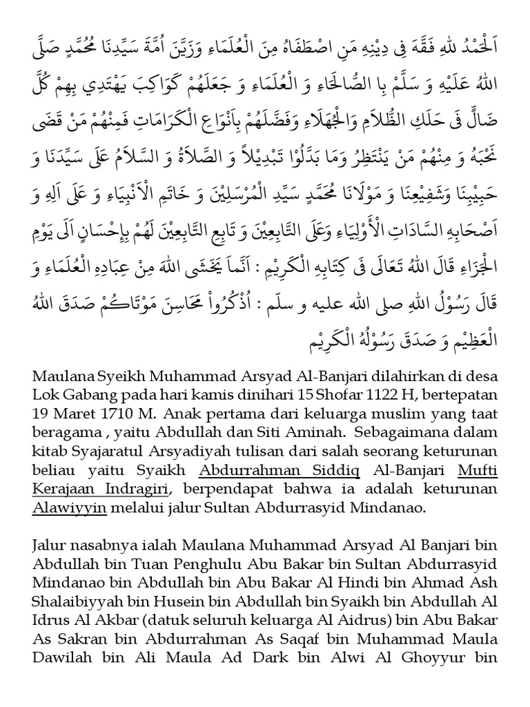 Manakib Datu Kalampayan Syaikh Muhammad PDF | PDF