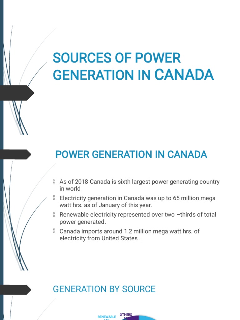 Sources of Power Generation in Canada | PDF | Electricity Generation ...
