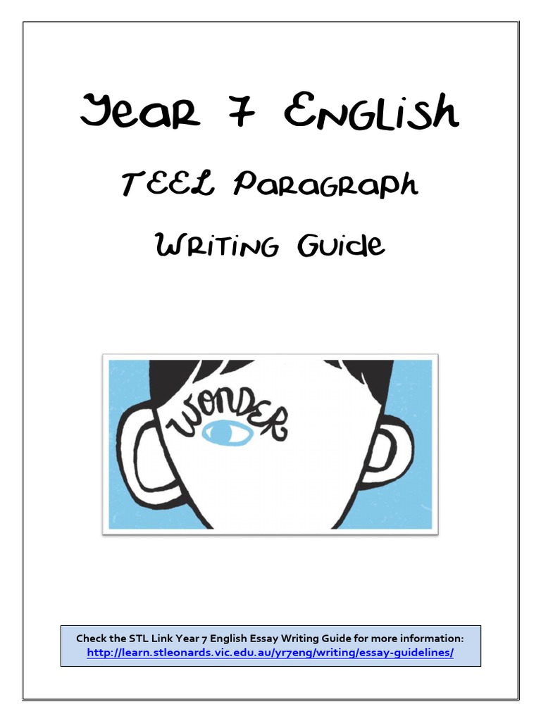 Year 7 English TEEL Paragraph Writing Guide Wonder | PDF | Australian ...