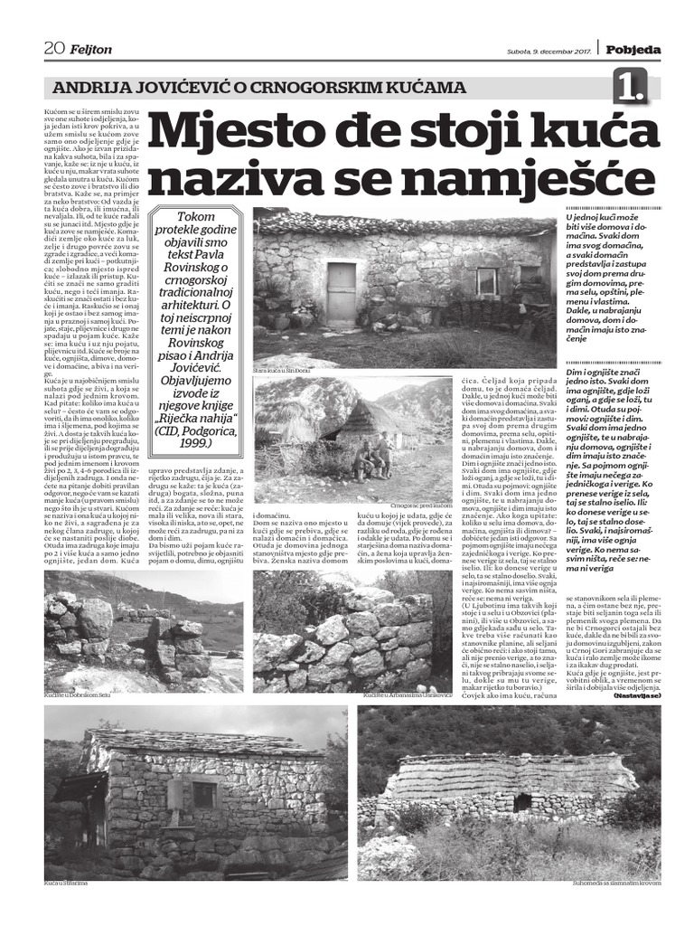 Crnogorske Kuće | PDF