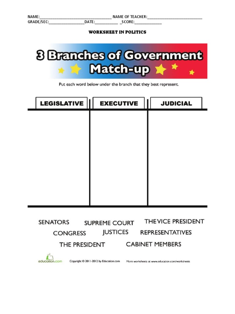 Worksheet in Politics | PDF