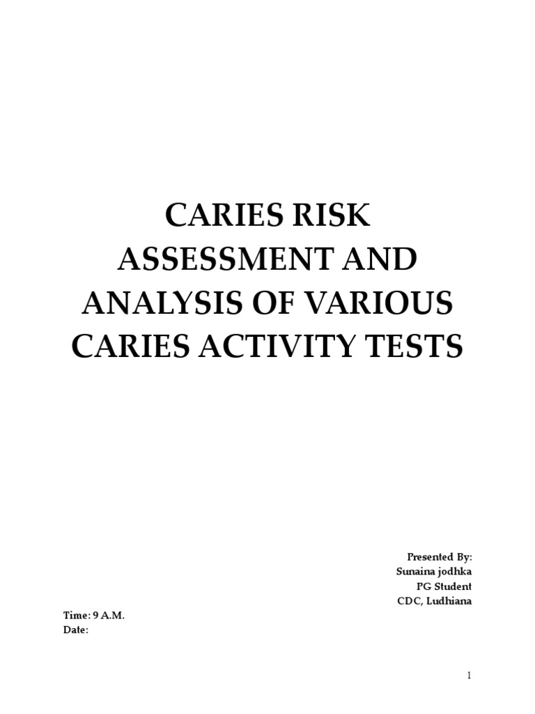 Caries Activity Test | PDF | Oral Hygiene | Tooth Enamel