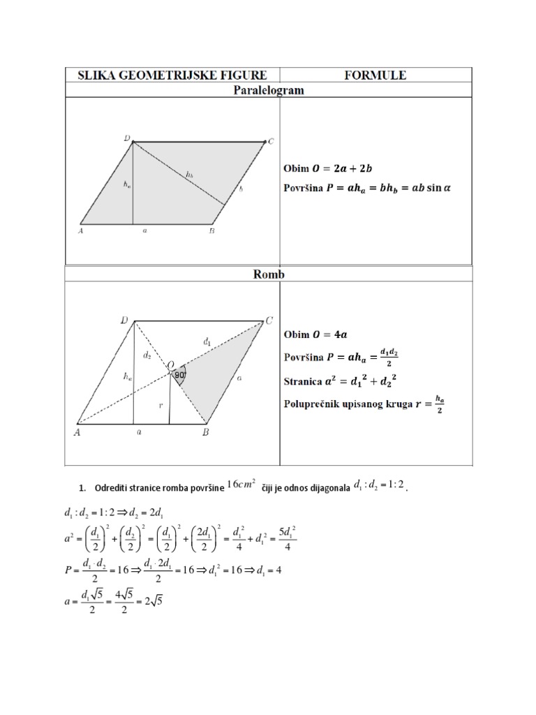 Paralelogram I Romb | PDF