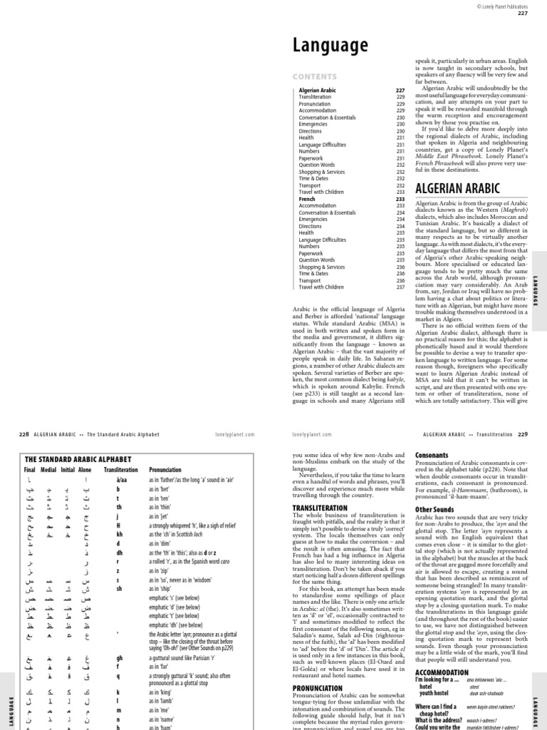 Algeria-Language-Glossary v1 m56577569830500721 PDF | PDF | Arabic ...