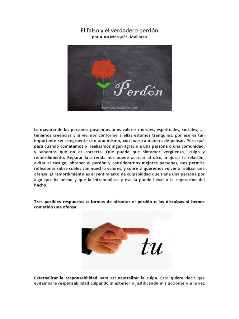 El Falso y El Verdadero Perdón | PDF | Vergüenza | Perdón