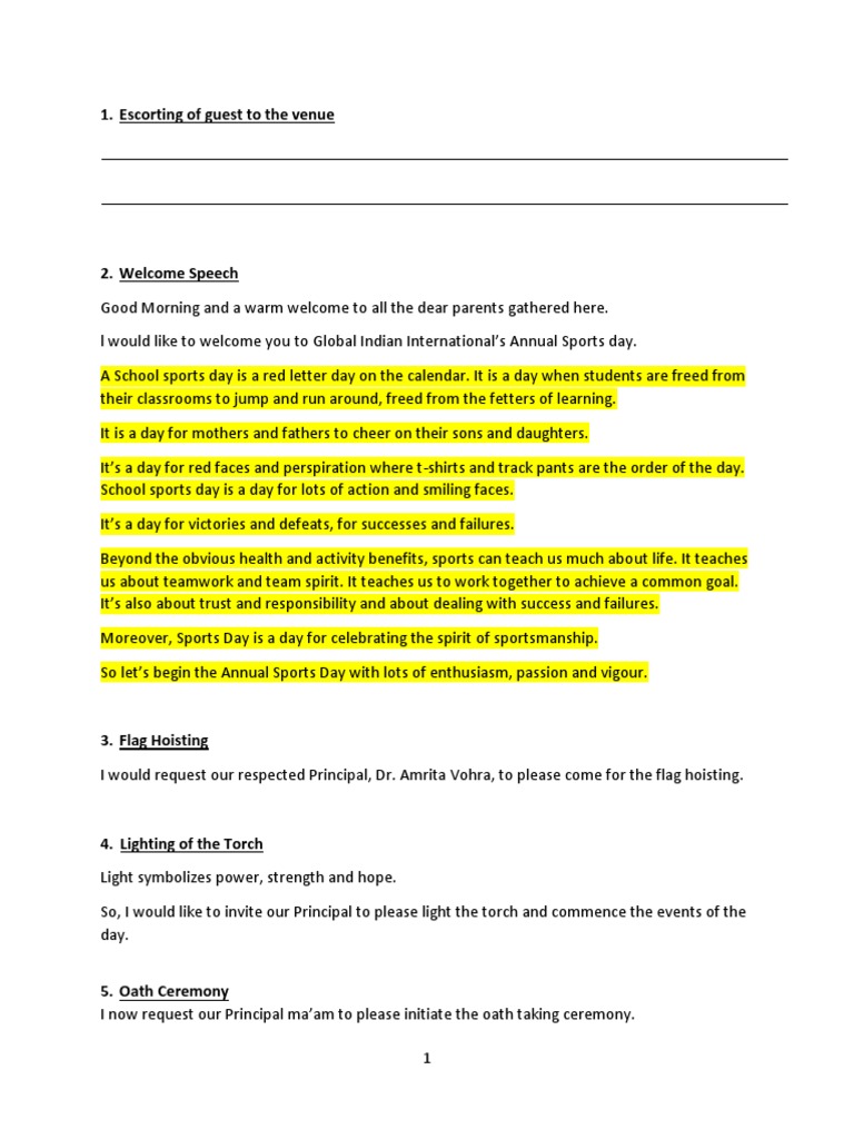 Comparing Script - Sports Day - Edited | PDF | Sports | Leisure