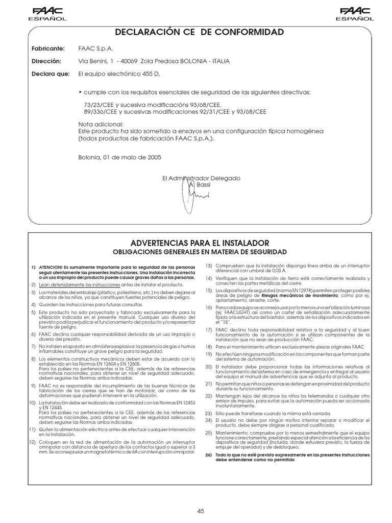 Control Mando 455D | PDF | Electricidad | Bienes manufacturados