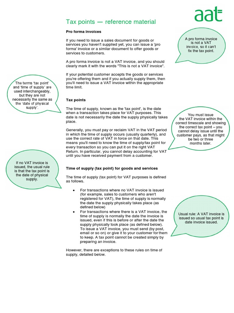 Tax Points - Reference Material: Pro Forma Invoices | PDF | Pro Forma ...