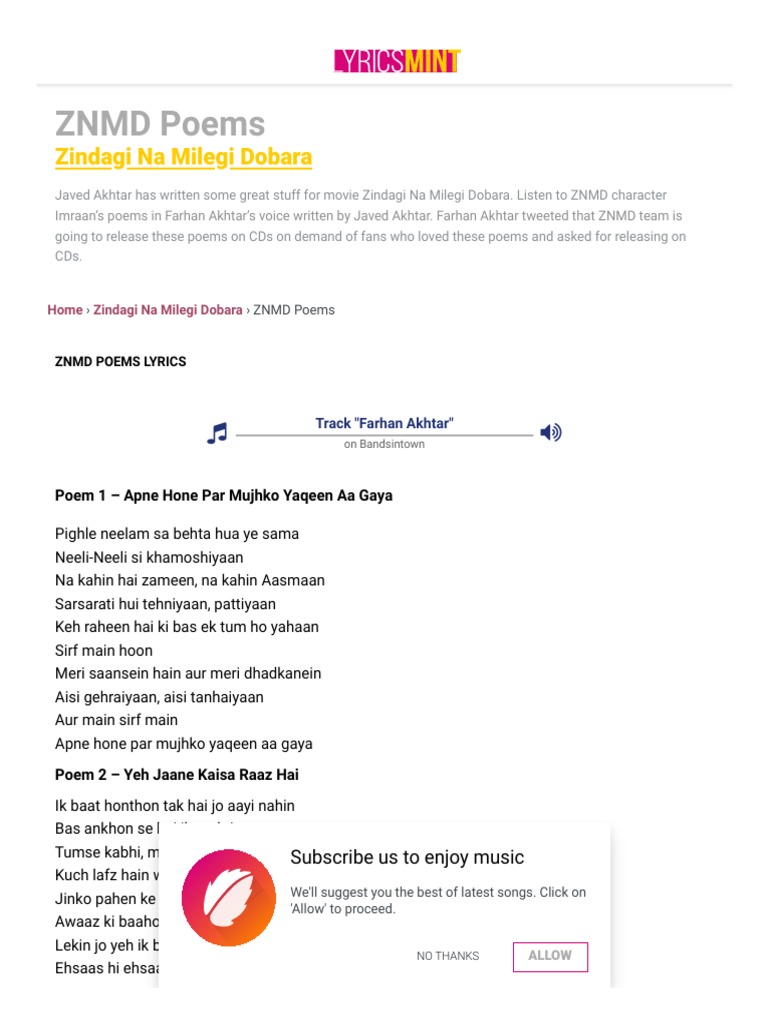 Zindagi Na Milegi Dobara Poems In Hindi ZINDAGI NA MILEGI DOBARA POEMS
