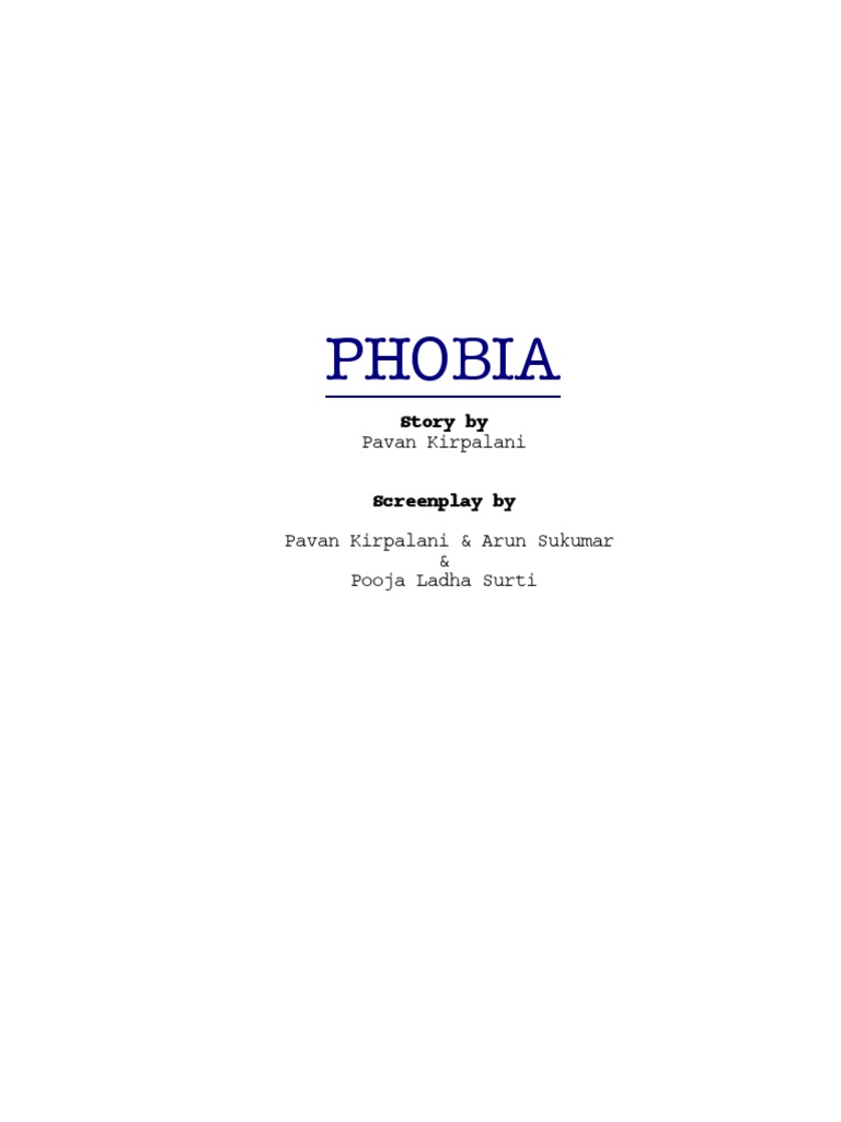 Phobia Script | Download Free PDF | Nature