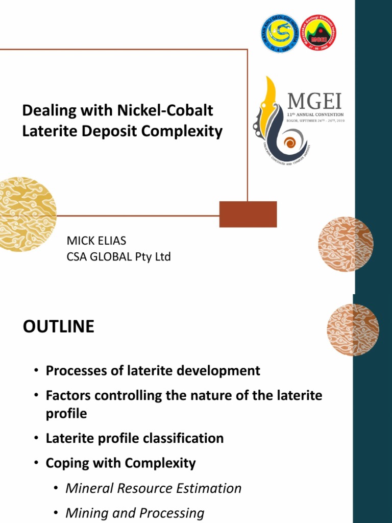 Dealing With Nickel Cobalt Laterite Deposit Complexity Mick Elias ...