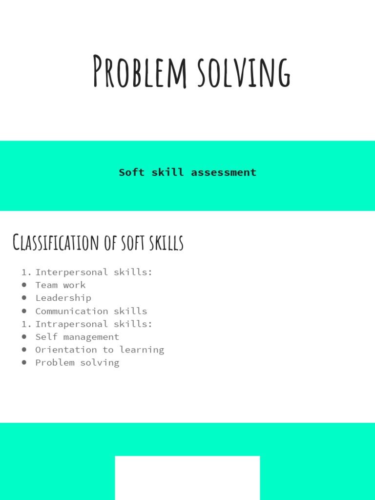 Problem Solving: Soft Skill Assessment | PDF