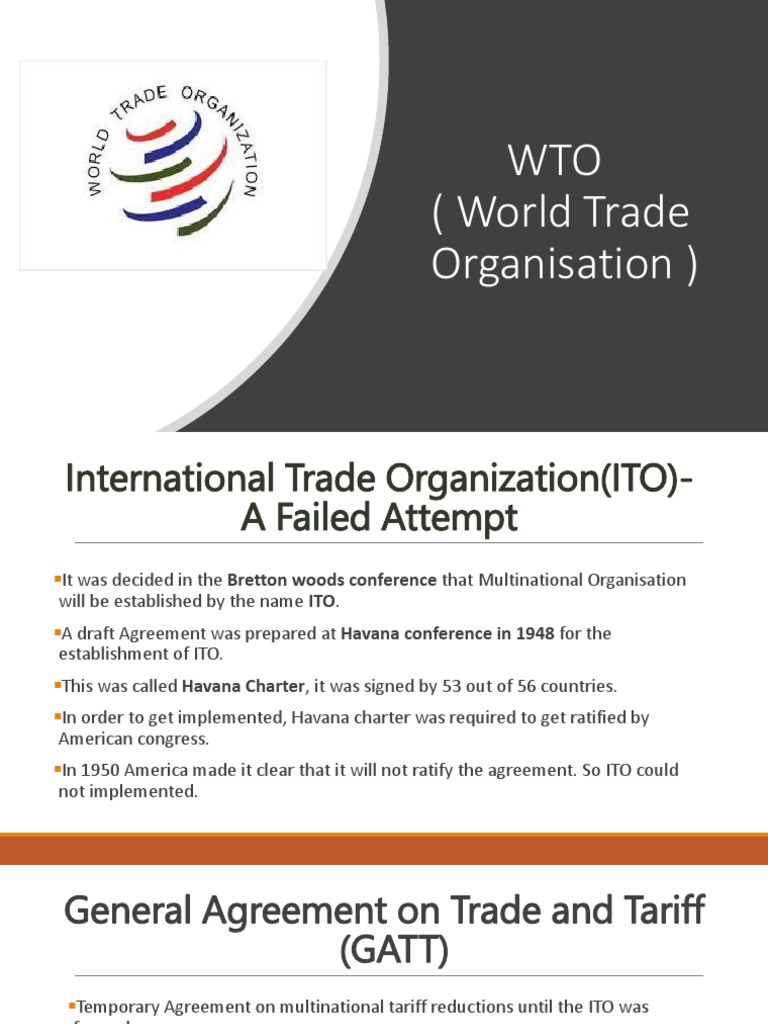 WTO (World Trade Organisation) | PDF | World Trade Organization ...