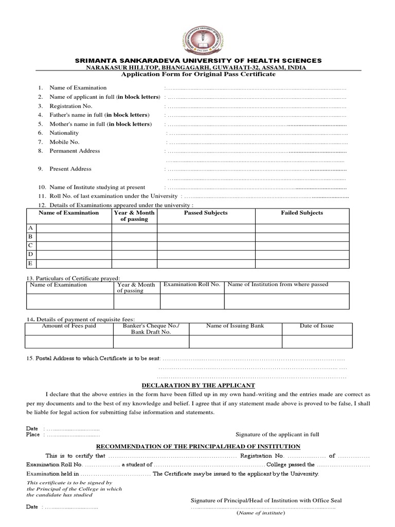 Certificate Application Form | PDF | Test (Assessment) | Banks