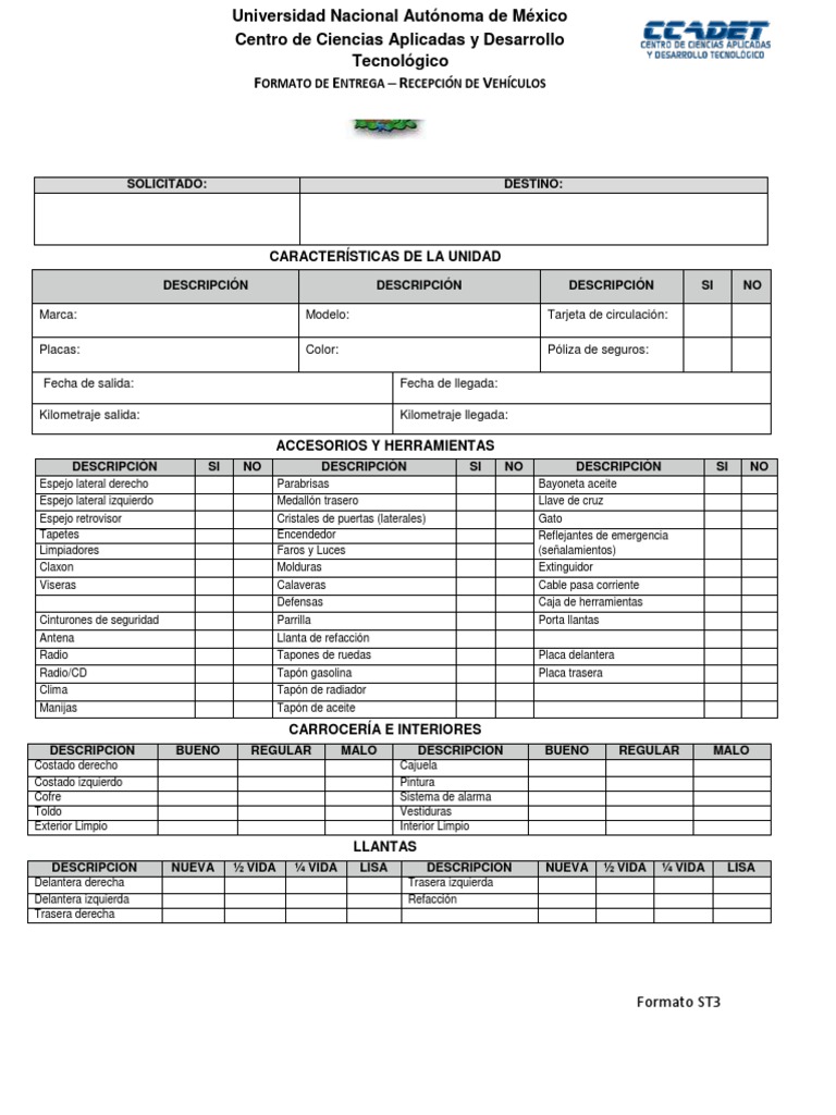 Formato de Entrega-Recepcion de Vehiculos | PDF | Vehículos | Transporte