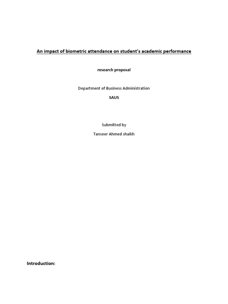 Impact of Biometric Attendance on Students | PDF | Biometrics | Fingerprint