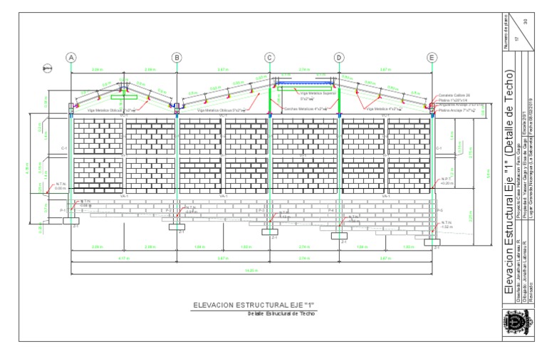 Elevacion Estructural Eje 1 (Detalle de Techo) Pag.17 | PDF