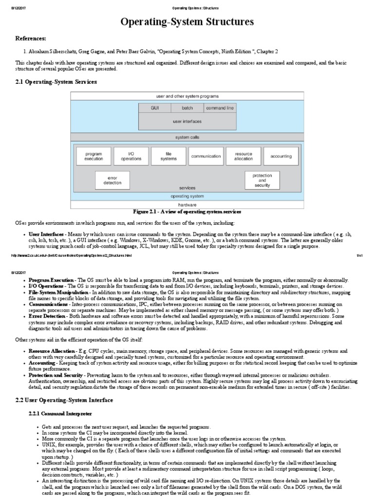 Operating System Structures: References | PDF | Operating System | Booting