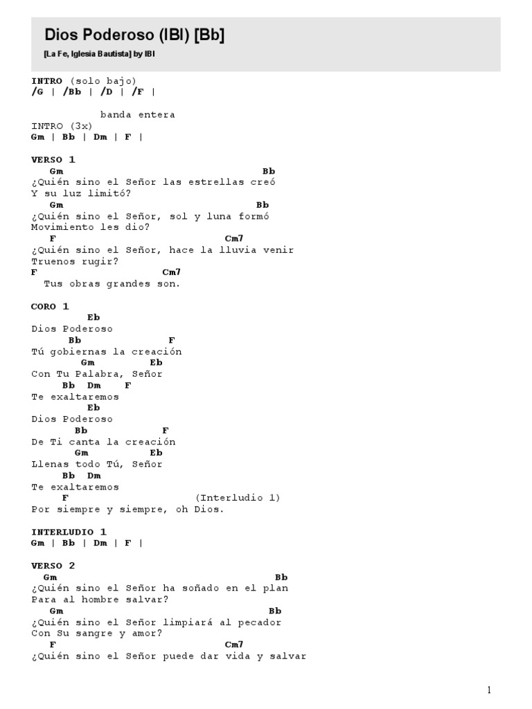 Dios Poderoso (Ibi) - BB | PDF