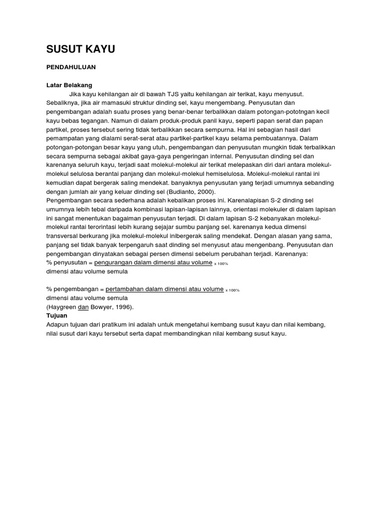 Susut Kayu | PDF