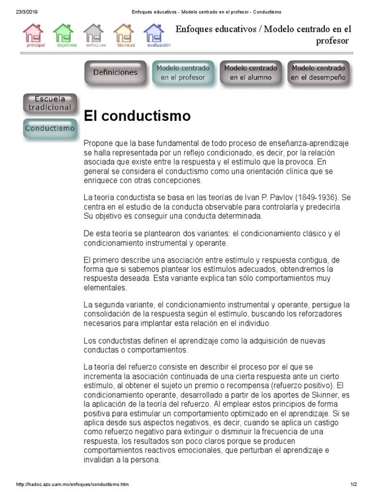 Conductismo | PDF | Comportamiento | Psicología Aplicada