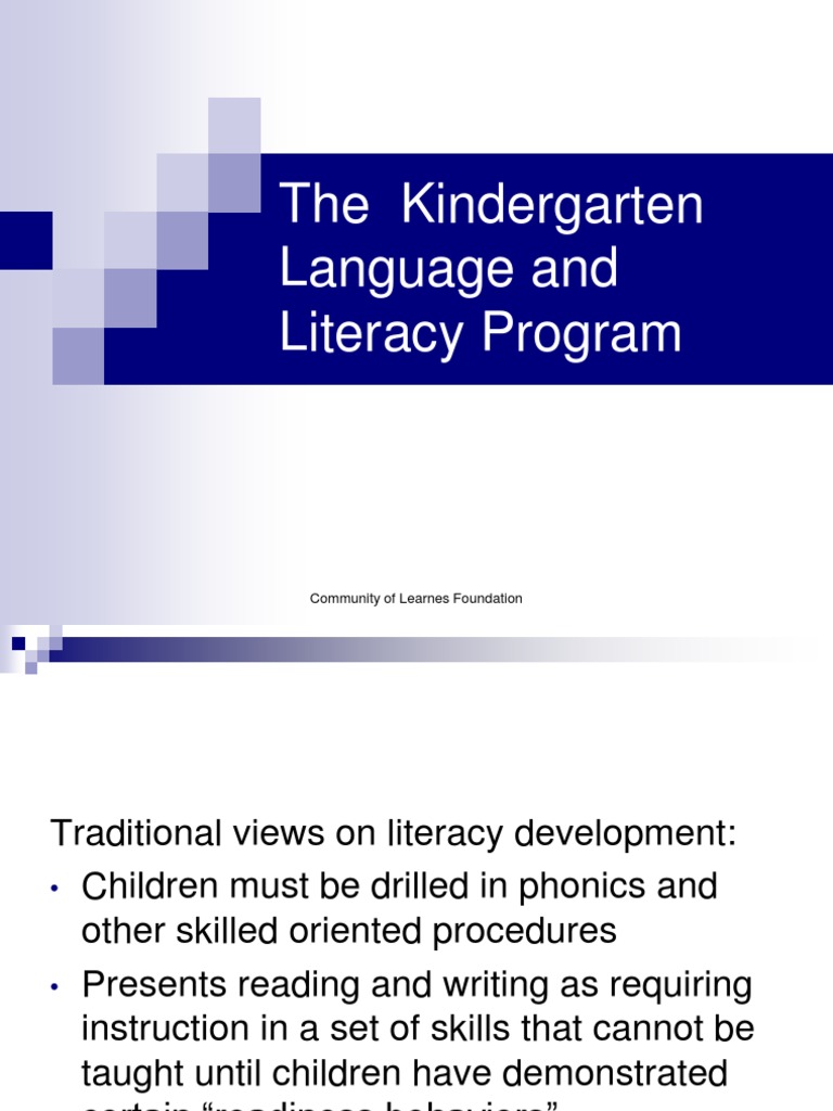 Kindergarten Language and Literacy Program | PDF | Literacy | Phonics