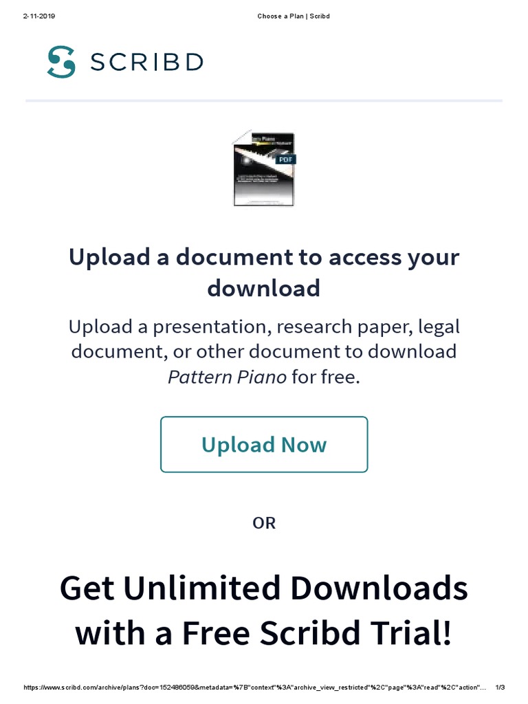 Get Unlimited Downloads With A Free Scribd Trial!: Upload A Document To Access Your Download | PDF