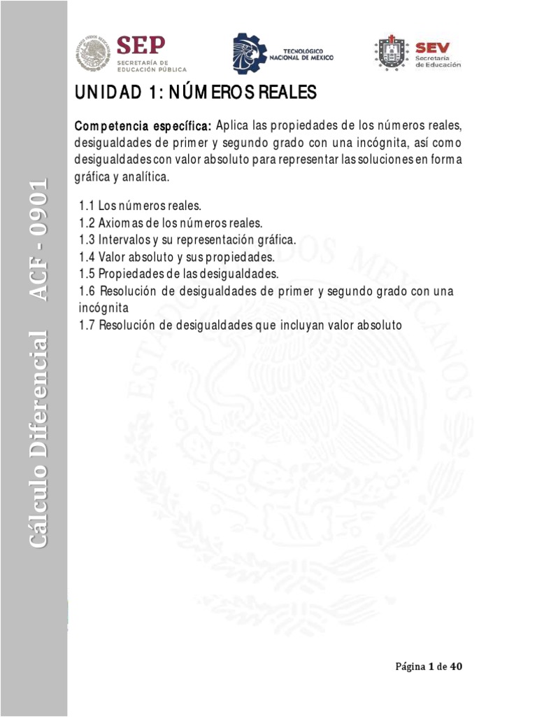 Unidad 1. Números Reales | PDF | Intervalo (Matemáticas) | Número racional