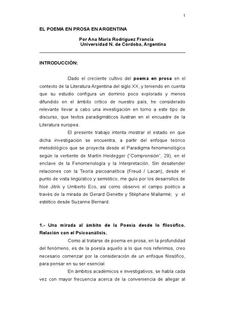 El Poema en Prosa en Argentina | PDF | Poesía | Jacques Lacan