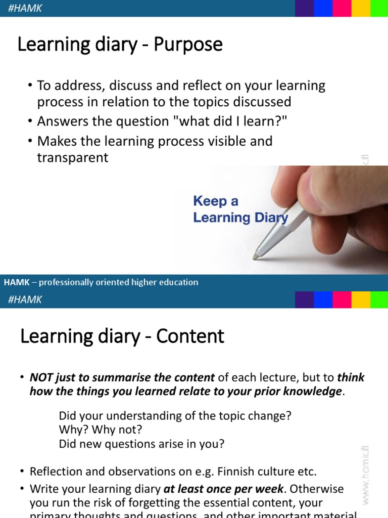 Learning Diary - Purpose | PDF