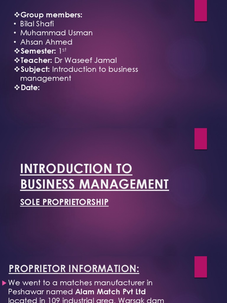 Introduction To Business Management | PDF