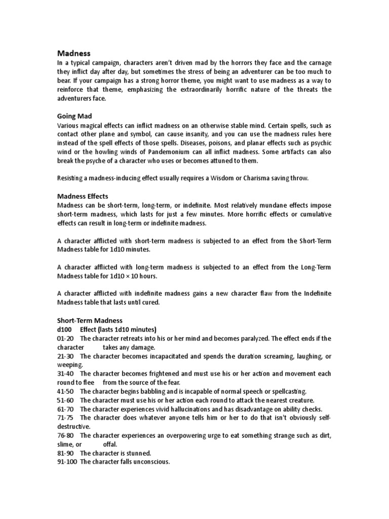 5e Madness | PDF