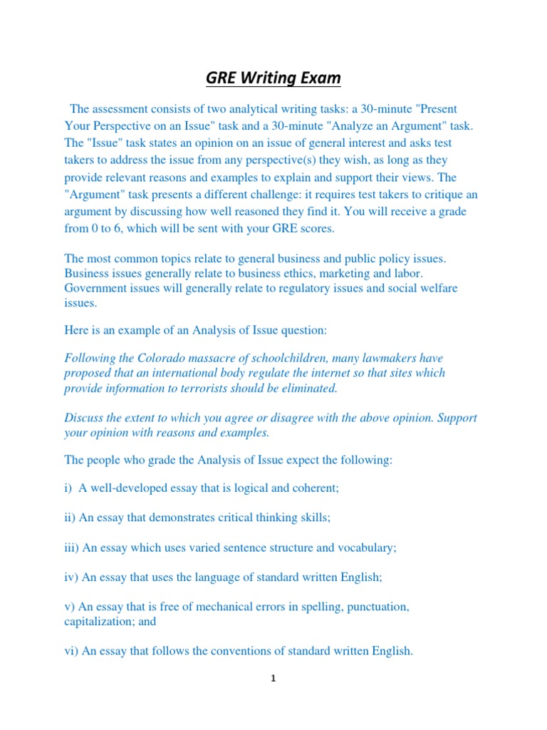 GRE Writing Exam | PDF | Argument | Graduate Record Examinations