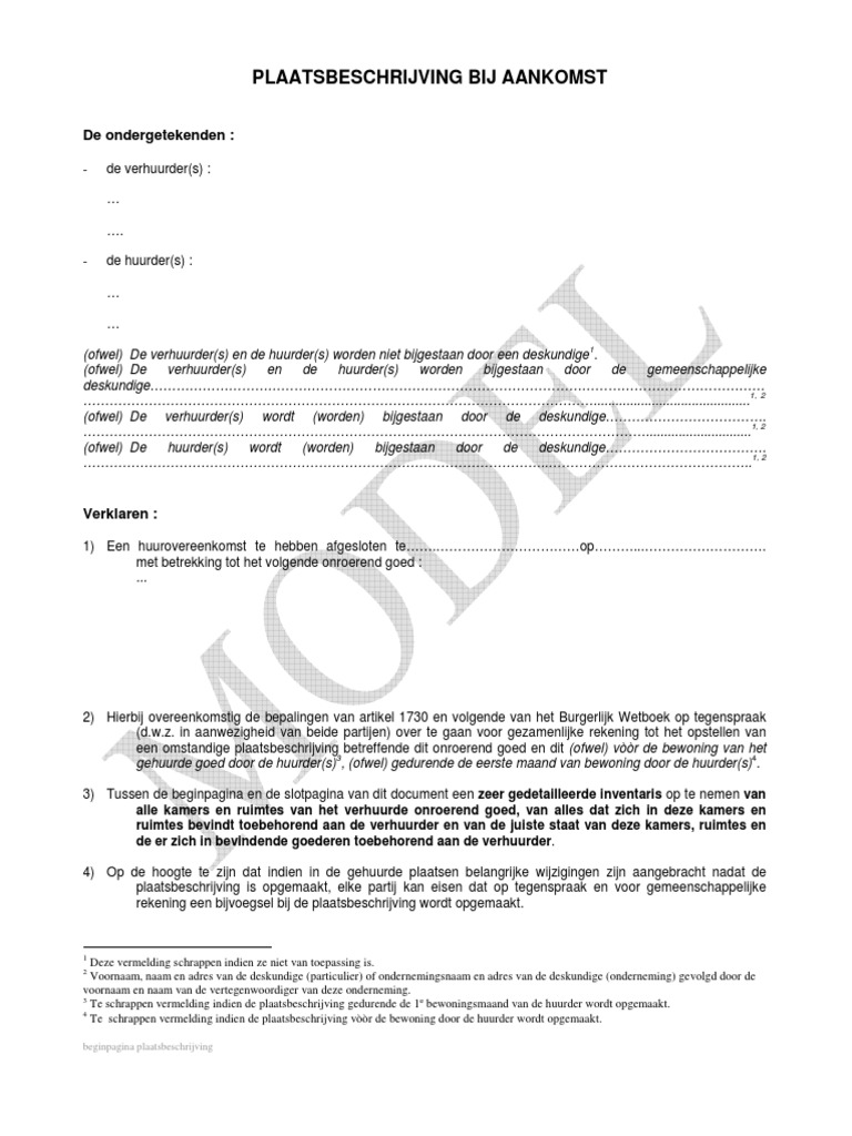 Model Plaatsbeschrijving | PDF